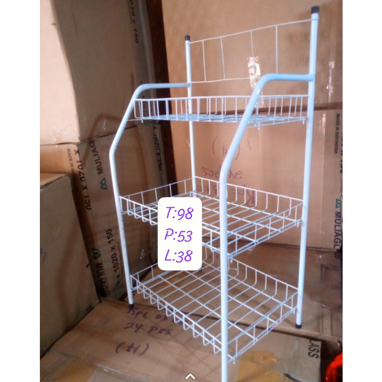 Jual Rak chiki / Rak roti mini / rak jajan 3 susun | Shopee Indonesia