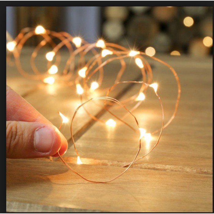 Jual Lampu Kawat Led 2 Meter + Baterai Dekorasi Outdoor dan Indoor ...