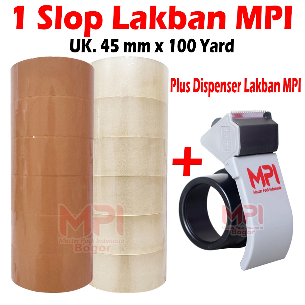 Jual 1 SLOP - Lakban Bening - Lakban Coklat MPI 45 mm x 100 yard BC ...