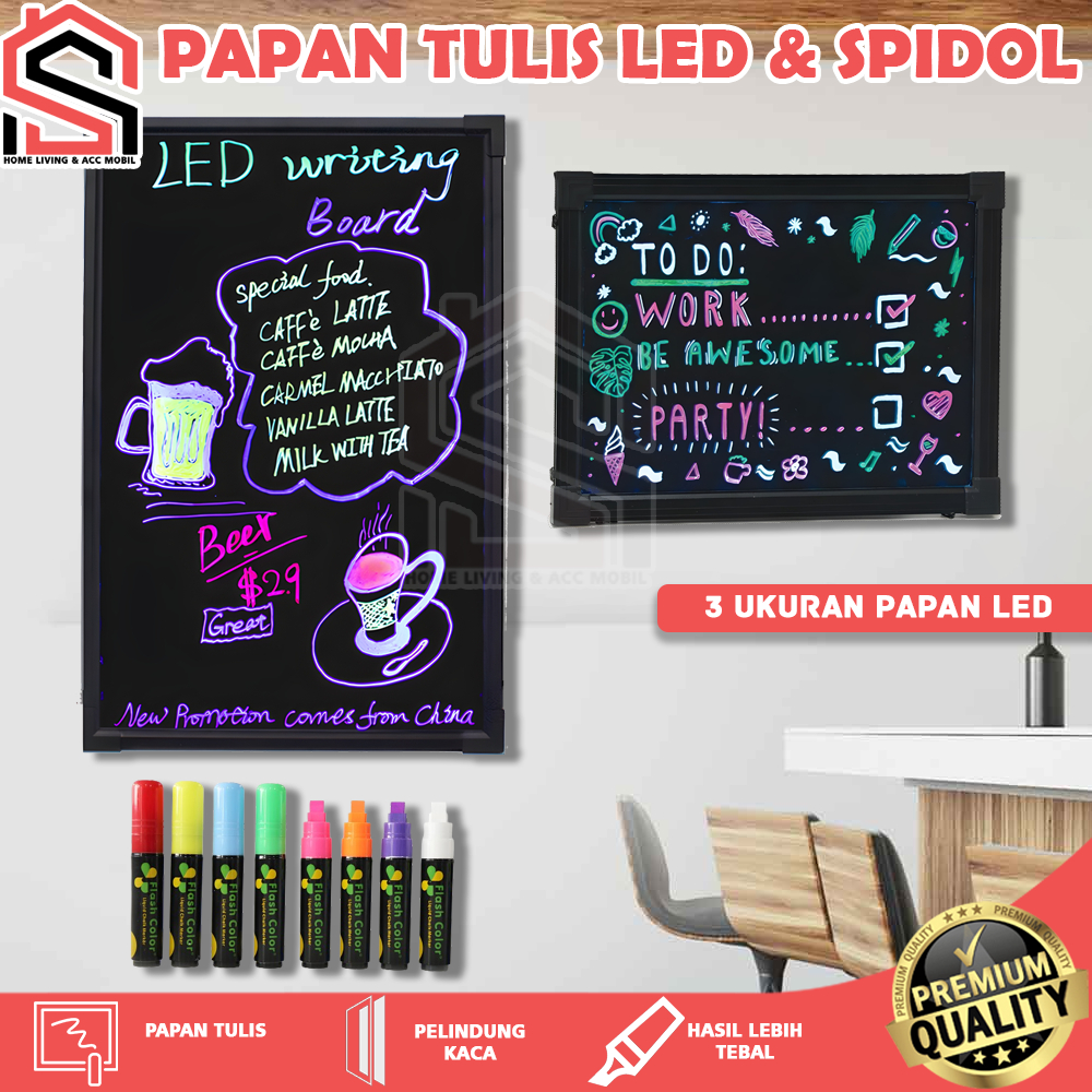 Jual Papan LED Tulisan Blackboard Grafity Art Chalk Pen Multiwarna ...
