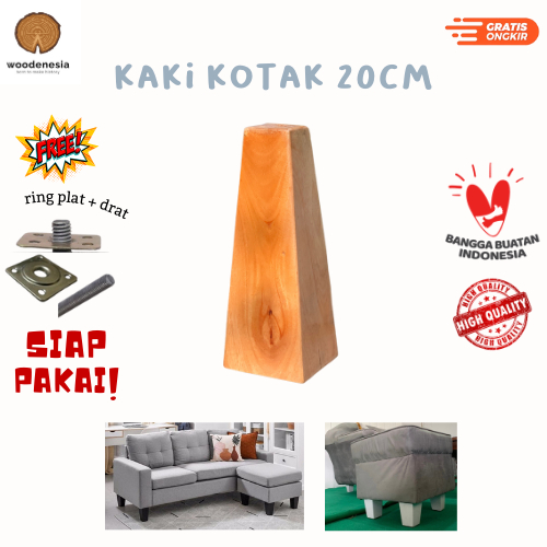 Jual WOODENESIA Kaki Sofa Kotak Piramid Almari Dipan Bahan Kayu Mahoni ...