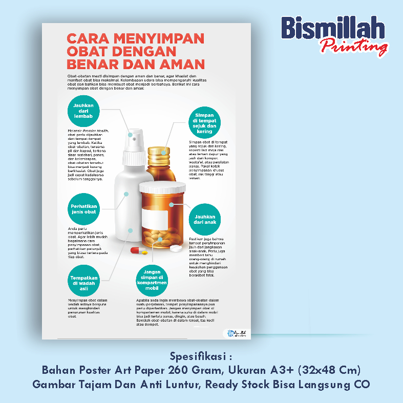 Jual Poster Kesehatan Cara Menyimpan Obat Dengan Benar Dan Aman ...