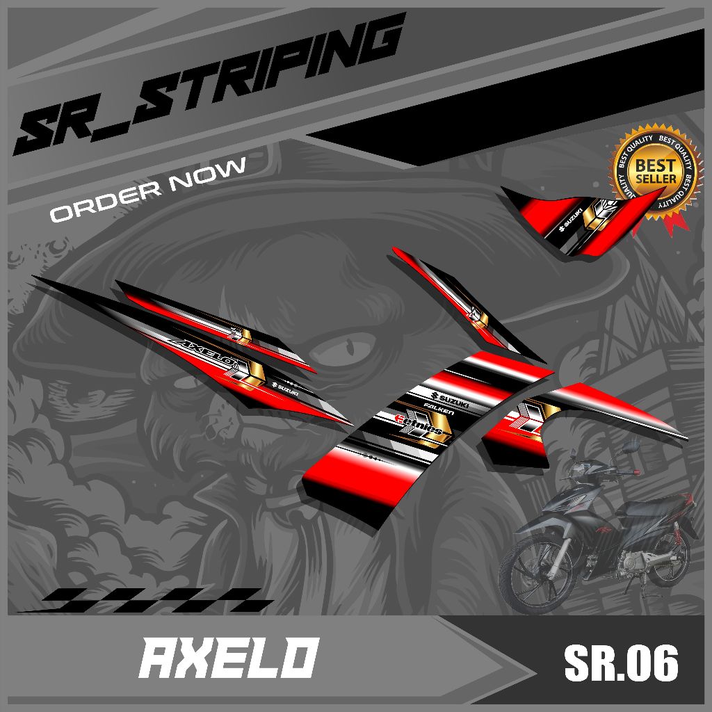 Jual Stiker Striping Shogun Axelo - Sticker List Variasi Motor Shogun Axelo SR.06 | Shopee Indonesia