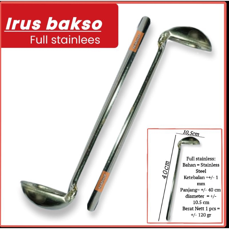 Jual IRUS bakso jumbo irus terusan full stainless tebal murah | Shopee ...