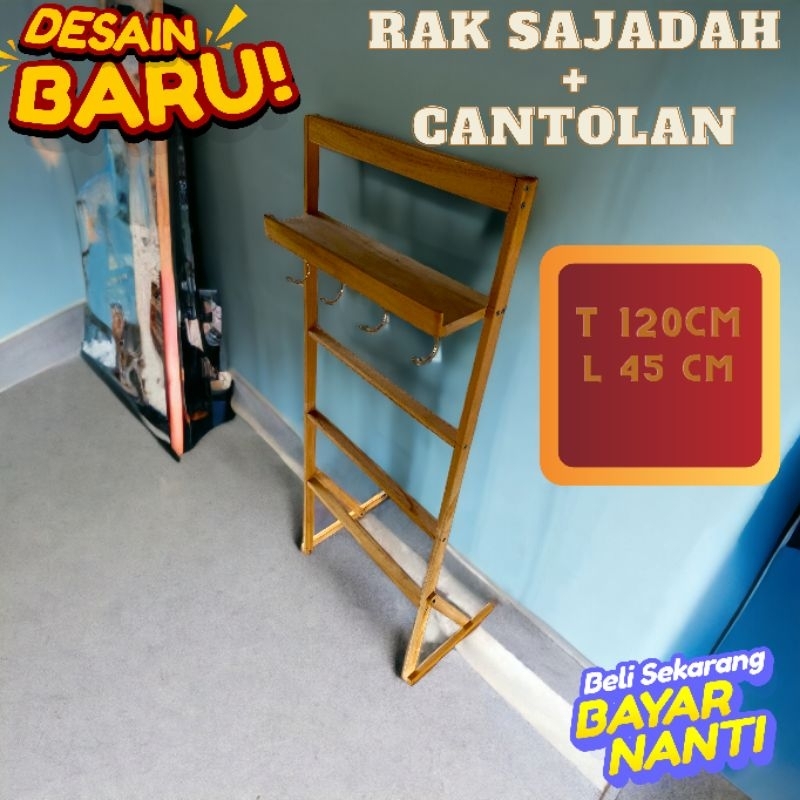 Jual Rak Sajadah Mukenah / Rak susun Hijab / Ladder Tangga Kayu ...