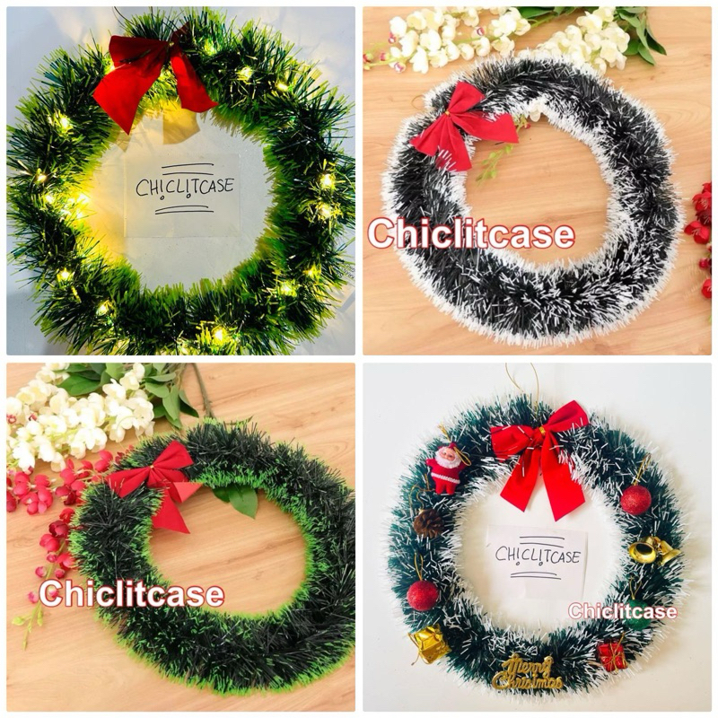 Jual Krans natal DIY daun hijau slinger lingkar advent/dekorasi natal ...