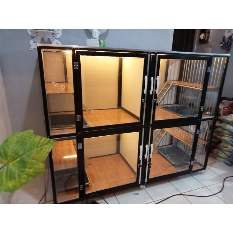 Jual Kandang kucing Jumbo / Kandang aluminium / Rumah Kucing kaca ...