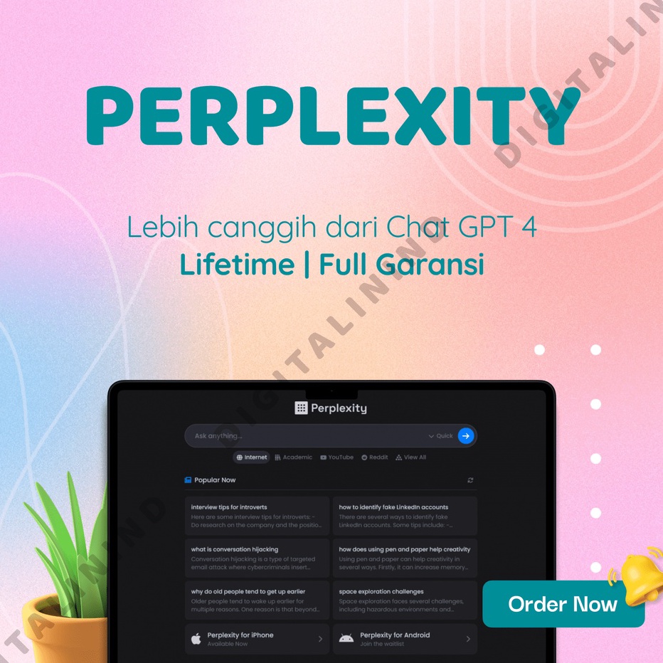 Jual Diskon Perplexity AI Pro [LIFETIME] Lebih Canggih dari ChatGPT-4 ...