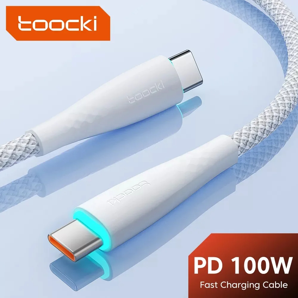Jual Toocki PD 100W USB C to Type C 5A Fast Charging Cable Light Indicator | Shopee Indonesia