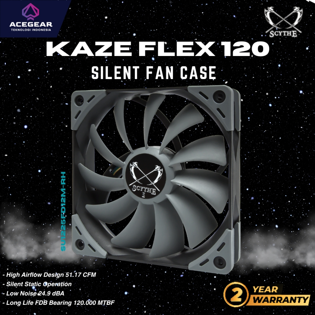 Jual SCYTHE KAZE FLEX 120 1200 RPM - Silent Fan Case | Shopee Indonesia
