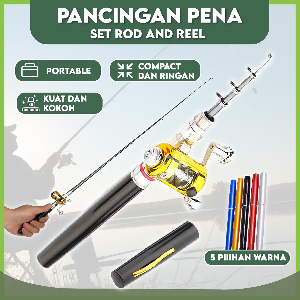 Jual Pancingan Pena 1M Set Lengkap Mini Joran Alumunium Aloy Portable ...