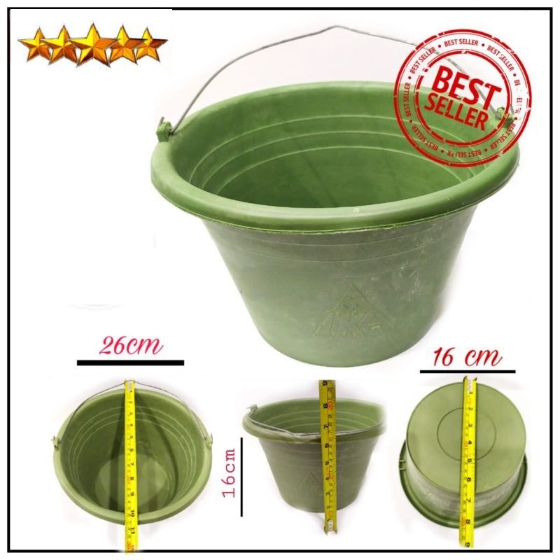Jual ember semen cor ember bangunan anti pecah hijau kecil | Shopee ...