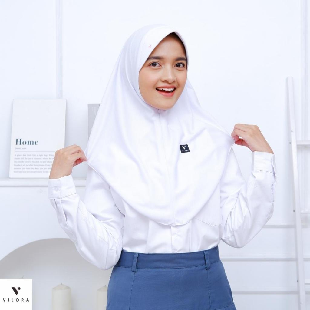 Jual Vilora - Varissa Hijab Instan Zipper (Kerudung Sekolah) | Shopee Indonesia