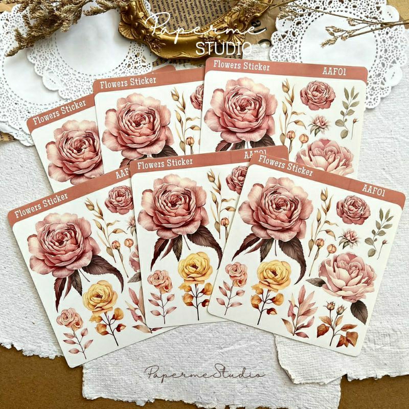 Jual SHEET STICKER - sticker flowers per lembar aesthetic cantik bagus ...