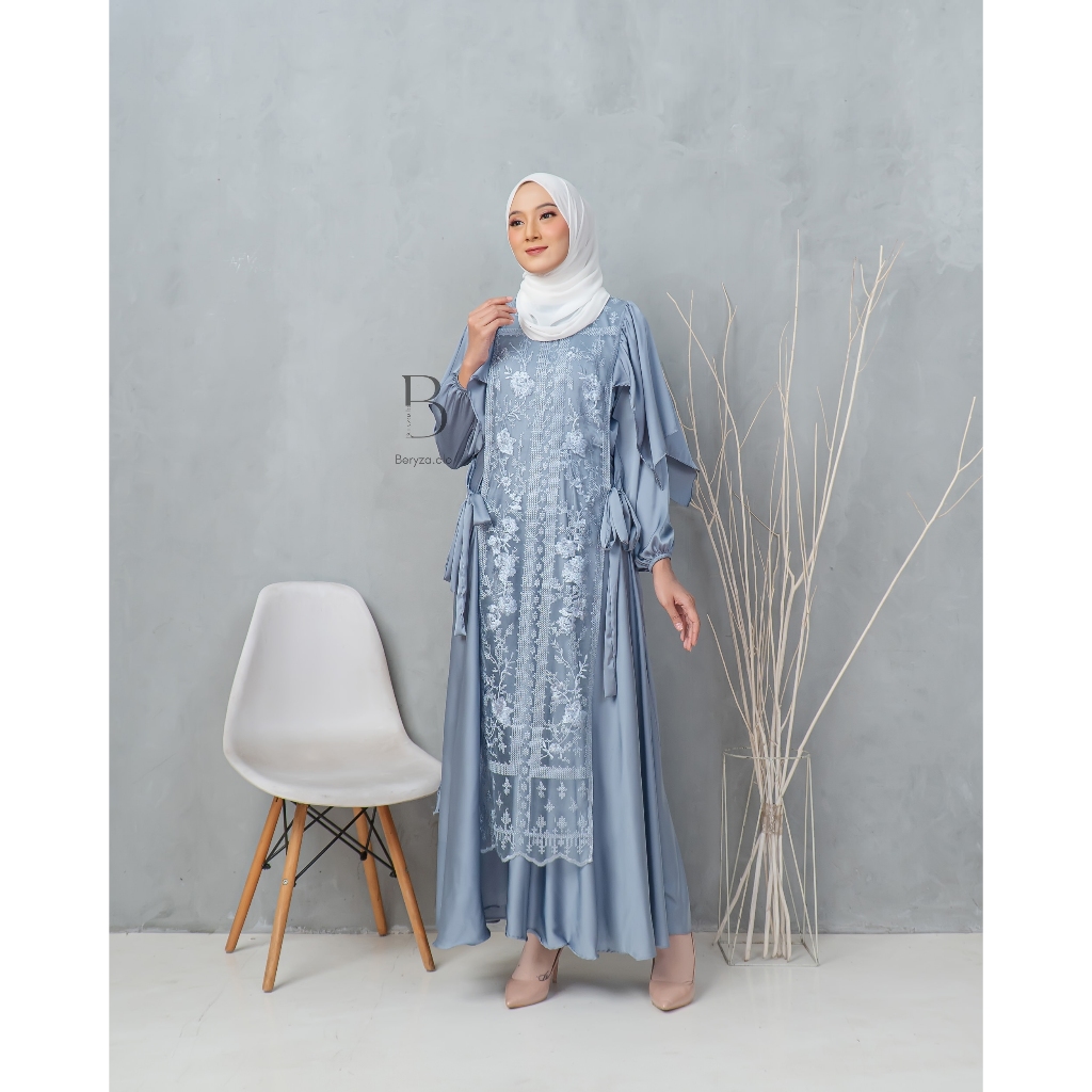 Jual DELISA DRESS ONE SET BAHAN ARMANY SILK MIX OUTER ORGANZA DRESS ...