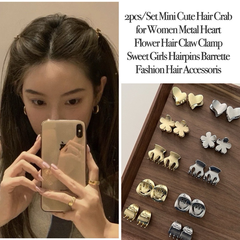 Jual 2Pcs Jepit Rambut Metal Korean 2cm Mutiara Elegan Jepit Rambut ...