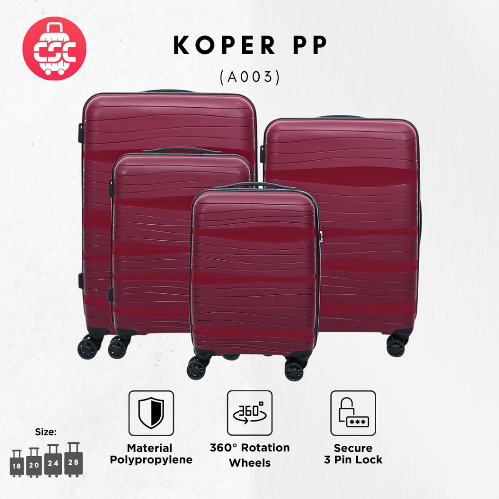 Jual (A003) Koper Polypropylene Merah Anggur 18, 20, 24, 28 Bahan Kuat ...