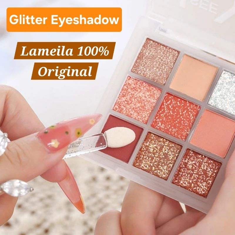 Jual Glitter Eyeshadow Lameila Original 9 Colors Palette Kosmetik Mata ...