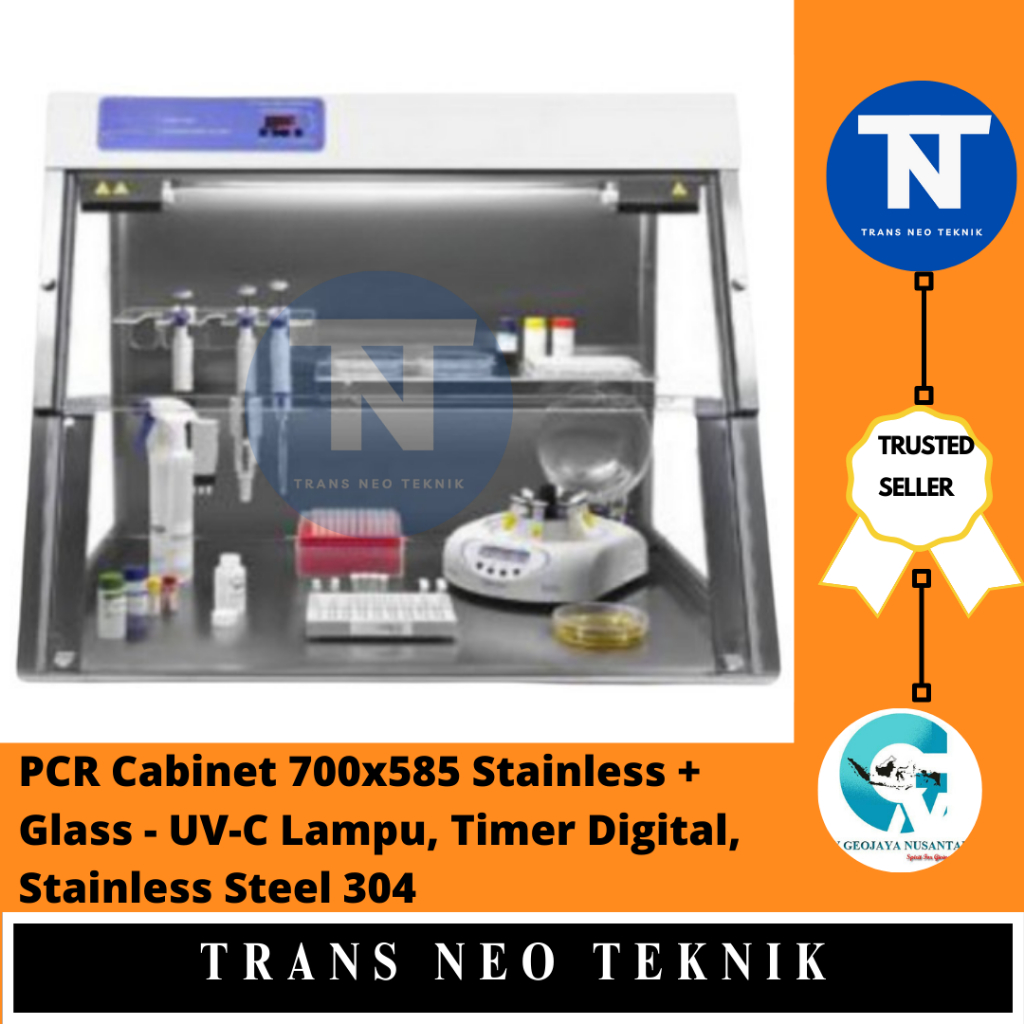 Jual PCR Cabinet 700x585 Stainless + Glass - UV-C Lampu, Timer Digital ...