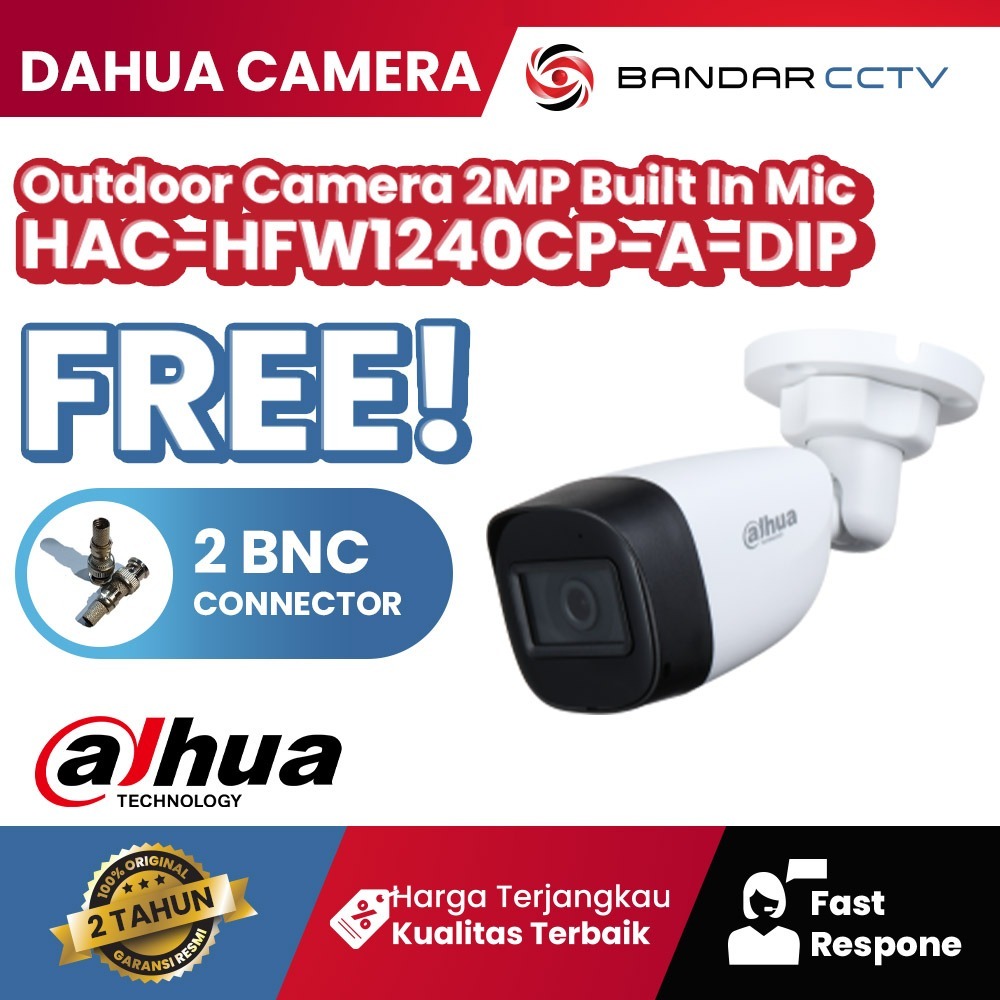 Jual Kamera CCTV Dahua Outdoor 2MP Built In Mic HAC HFW1240CP A DIP ...