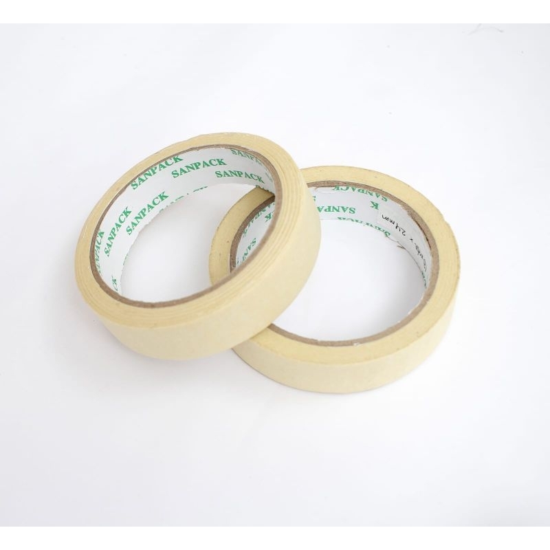 Jual Lakban Kertas / Masking Tape ukuran 20 yard | Shopee Indonesia