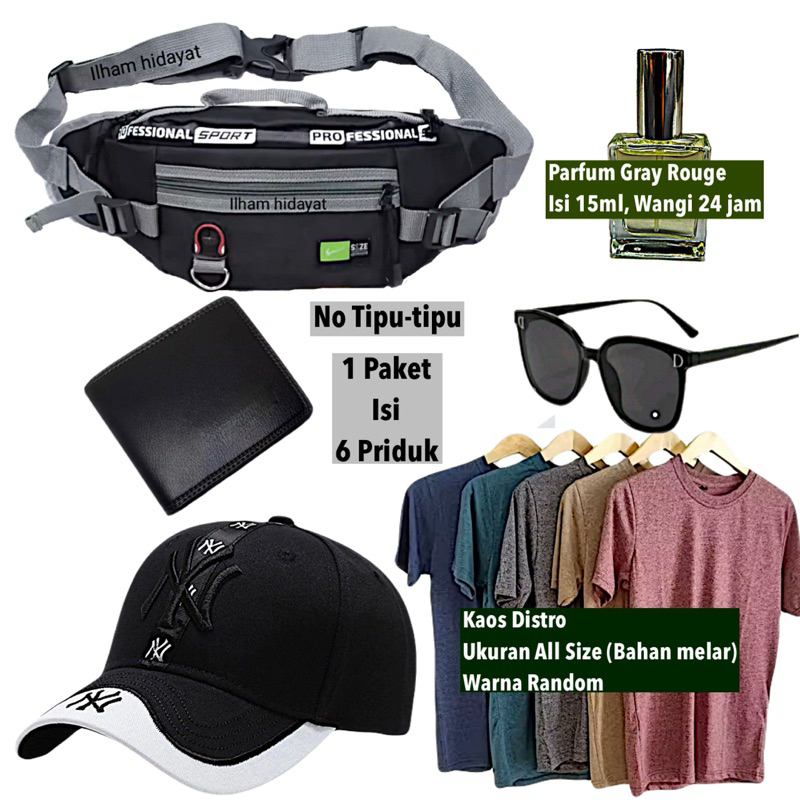Jual UNTUNG BESAR 1 Paket isi 6 Produk Tas Slempang Waistbag beserta 5 ...
