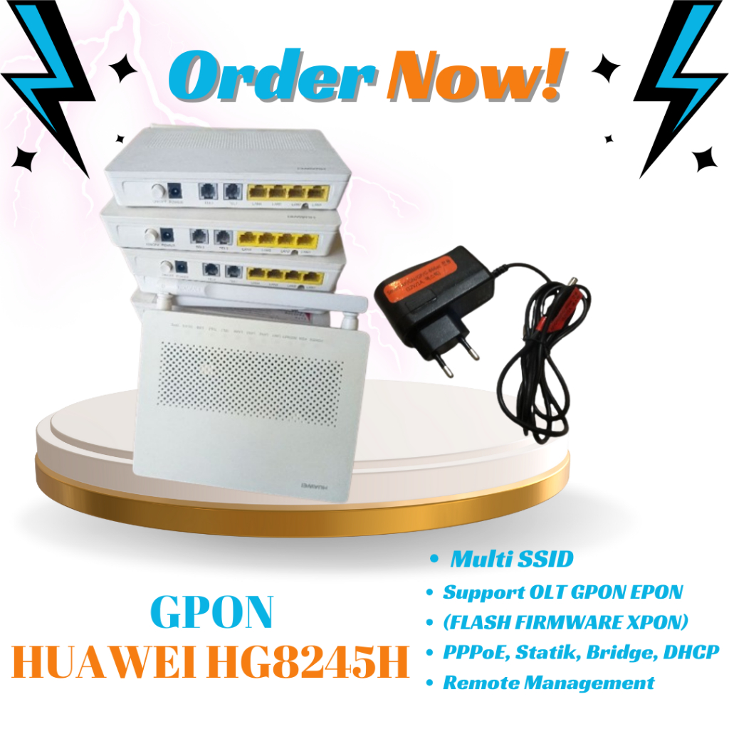 Jual GPON HUAWEI HG8245H ONT INCLUDE ADAPTOR | Shopee Indonesia