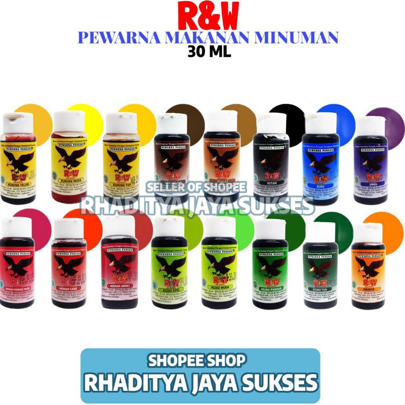 Jual Pewarna Makanan Minuman Rajawali R&W RW 30ML | Shopee Indonesia