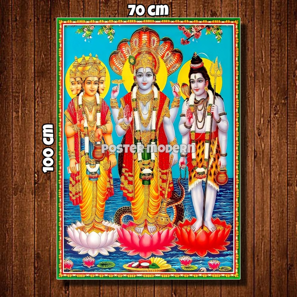 Jual HIASAN DINDING POSTER DEWA BRAHMA DEWA WISNU DEWA SIWA UKURAN ...