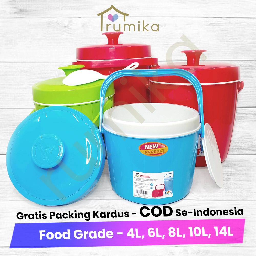Jual Rice Ice Bucket / Termos Nasi Free Centong 4 6 8 10 14 17 21 26 30 ...