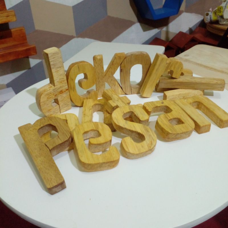 Jual HURUF KAYU TIMBUL CUSTOM HURUF KAYU HURUF KAYU DEKORASI HURUF KAYU ...