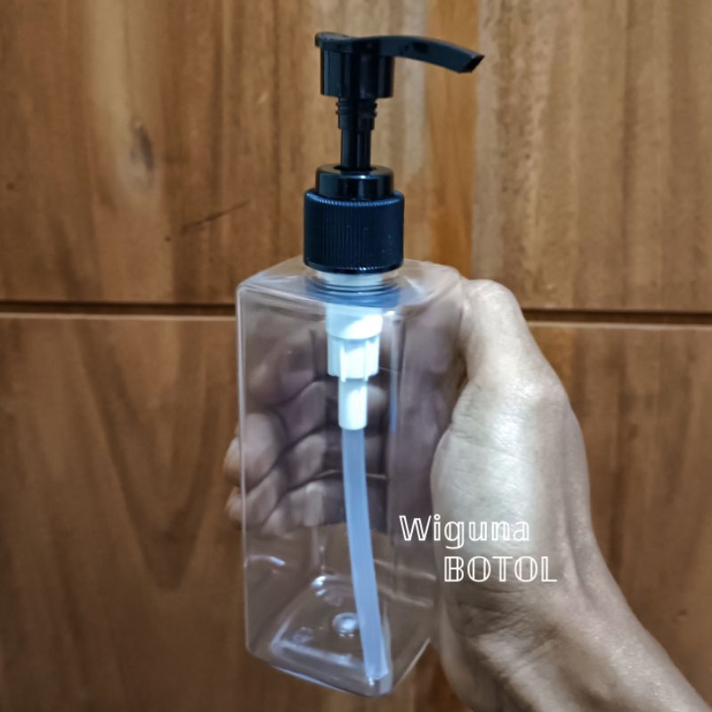 Jual Botol Pump 250ml Clear Kotak / Botol Pet 250ml Kotak Tutup Pump Lotion | Shopee Indonesia