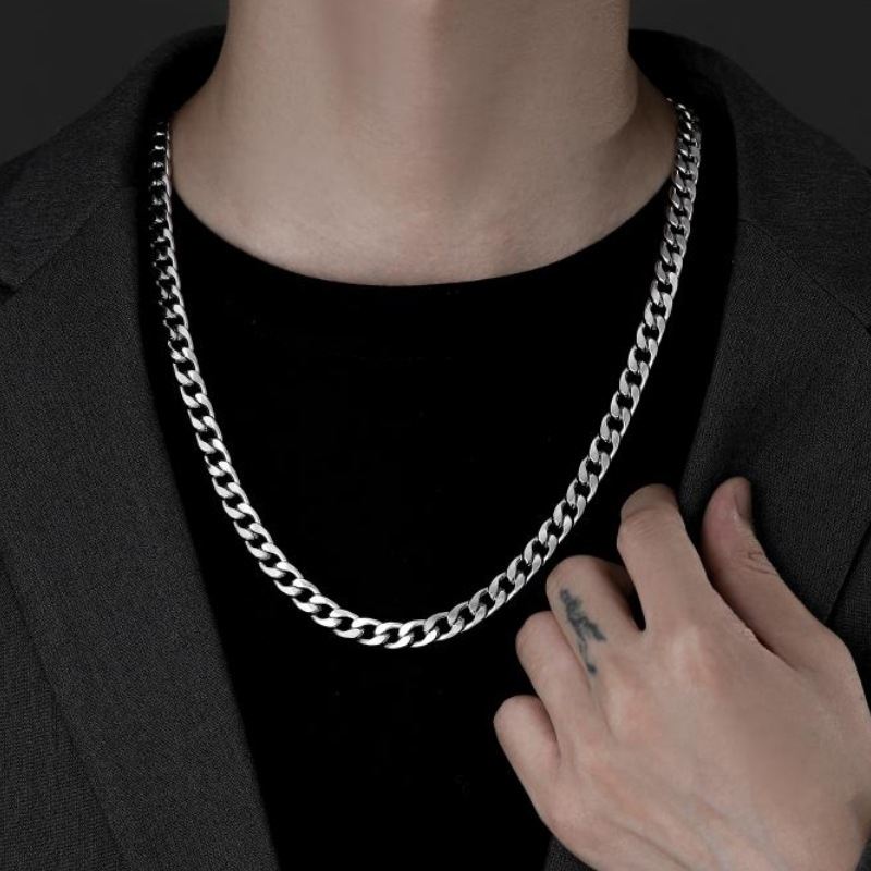 Jual KALUNG RANTAI TITANIUM SILVER ANTI KARAT PRIA DAN WANITA /Kalung ...