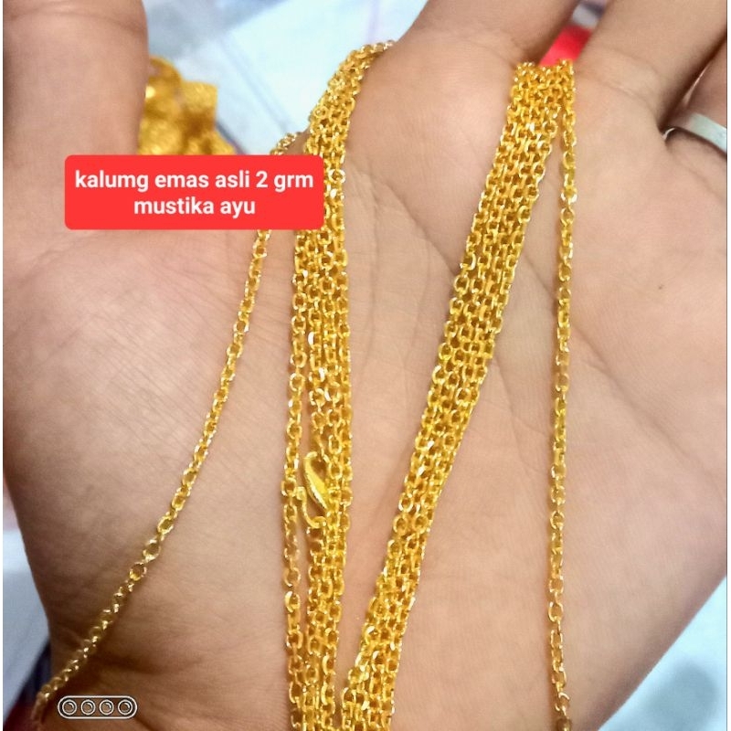 Jual Kalung emas 22 karat/kalung emas asli 2 grm/kalung emas rante meda ...
