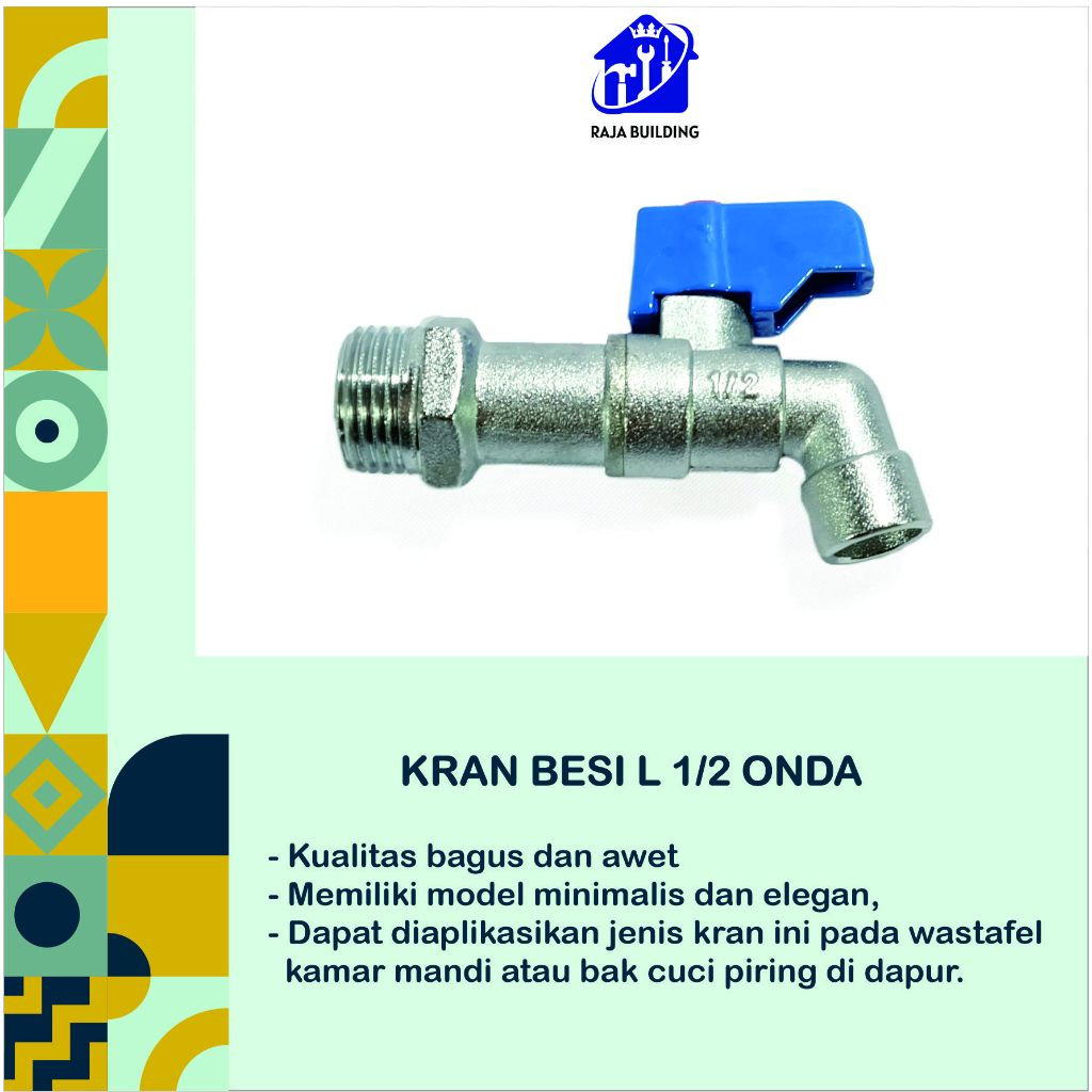 Jual Kran Besi L 1/2 Onda / Kran Dapur / Kran Kamar Mandi | Shopee ...