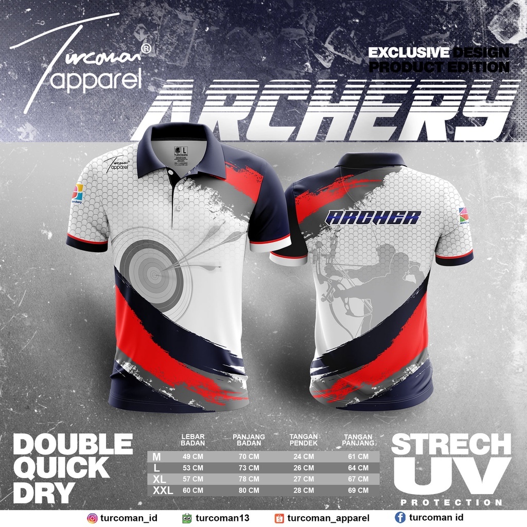 Jual Baju Panahan Kaos archery Polo Shirt Polyester Dryfit Lengan ...