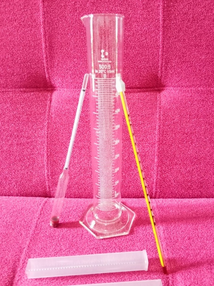 Jual Set 3 PCS Hydrometer Bensin Gelas Ukur Duran 500 ml Termometer ...