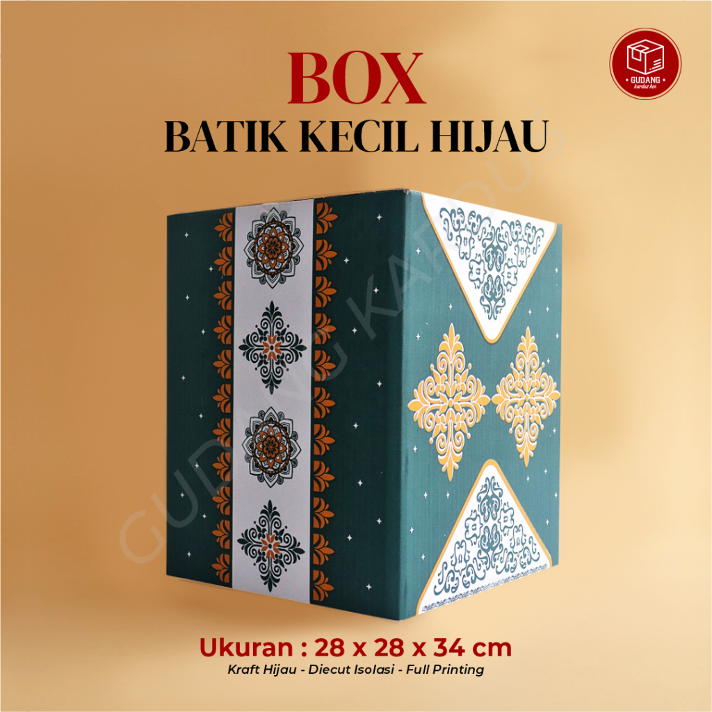 Jual Kardus Box Parcel Batik Hijau - 28 x 28 x 35 cm parcel/batik ...