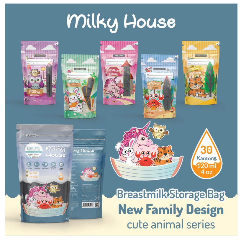 Jual SALE HARGA AMBYAR Milky House Kantong Asi Breastmilk Storage 120mL isi 30 pcs | Shopee ...