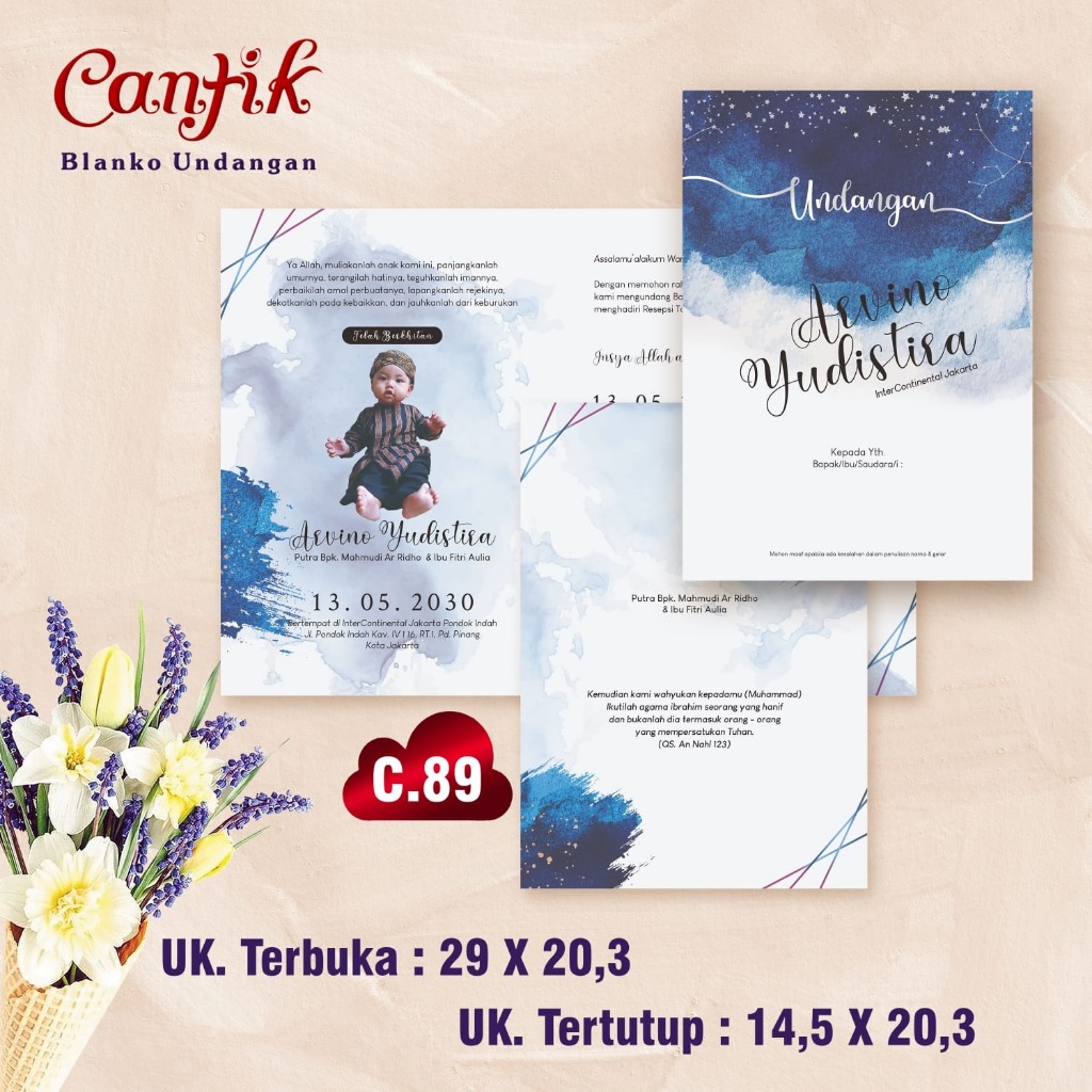 Jual Custom Cetak Undangan Khitan atau Sunatan Desain Unik Harga Murah ...