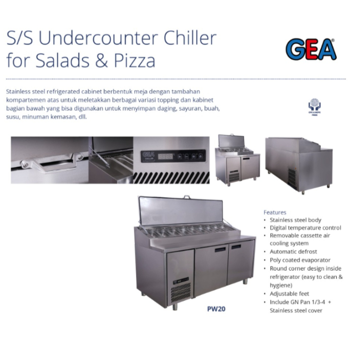 Jual Gea PW20 PW 20 PW-20 Stainless Steel Under Counter Chiller For ...