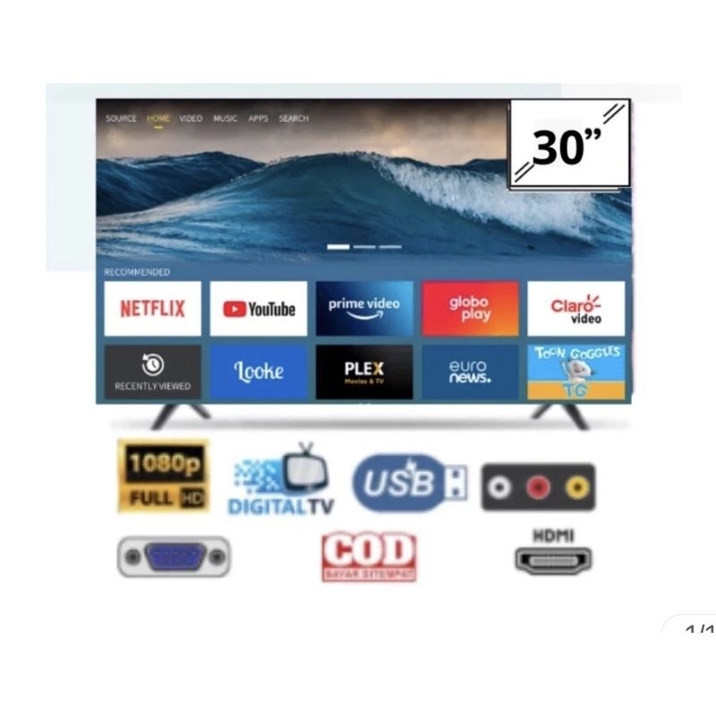 Jual Smart TV 30 Inch Android TV Youtube Netflix TV DIGITAL | Shopee ...