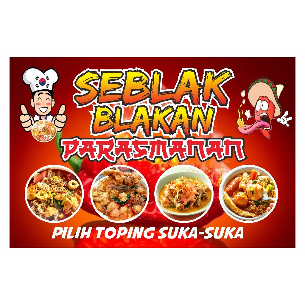 Jual Cetak Spanduk Warung Seblak/Banner Seblak Prasmanan_150x100 Free ...