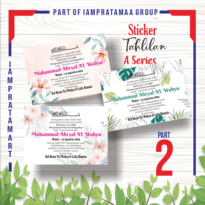 Jual IAMPRATAMART - STIKER MENGENANG TAHLILAN / PENGAJIAN 7 / 40 / 100 ...