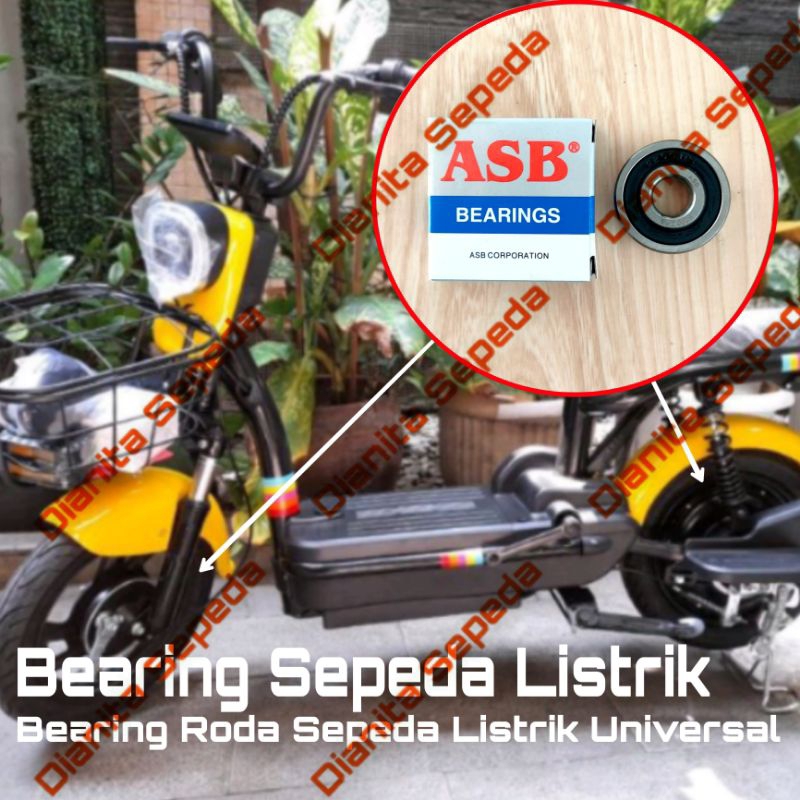Jual bearing sepeda listrik roda ban depan belakang kelaker as roda ...
