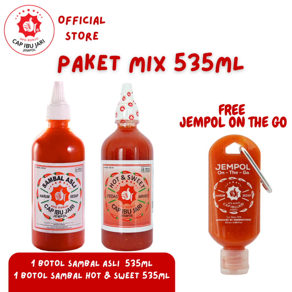 Jual Sambal Cap Ibu Jari Jempol PAKET MIX 535ML FREE JEMPOL ON THE GO LIMITED STOCK | Shopee ...