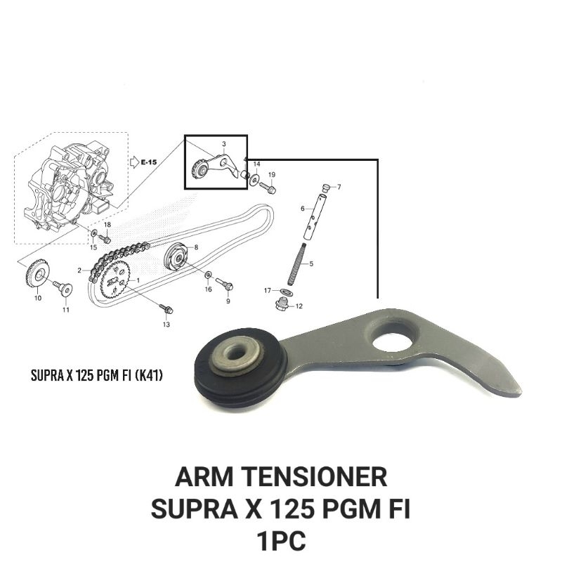Jual Arm Tensioner Supra X 125 PGM Fi - Tahanan Baut Roll Kamrat Plat ...