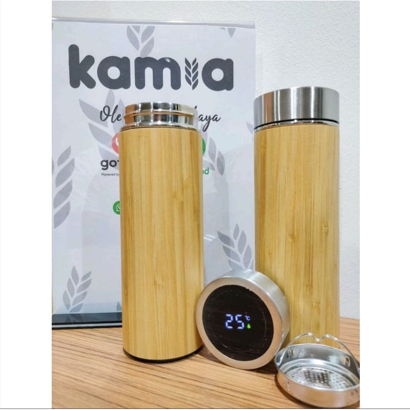 Jual Tumbler Bamboo Led Suhu 450ml Stainless Steel - Tahan Panas ...