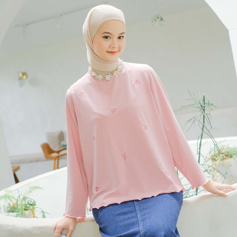 Jual Mayoutfit Elyca Blouse | Kaos Blus Motif Bordir Embroidery ...