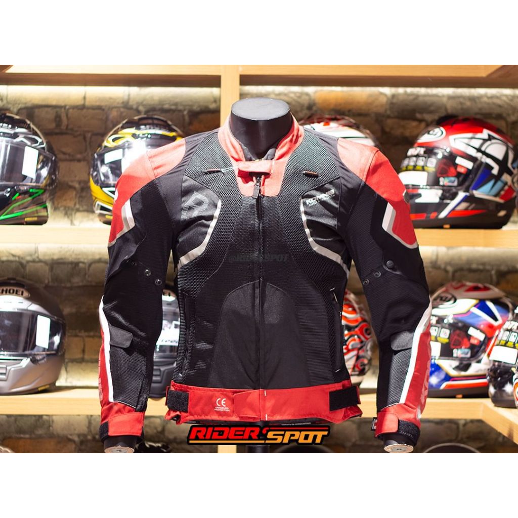 Jual Jaket Motor Touring Komine Mesh Jacket JK-143 R Spec Red Protector Original Protektor ...